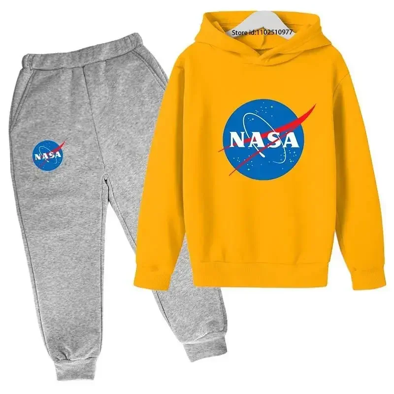 Conjunto de sudadera y pantalones con capucha para niños de la NASA, sudadera con estampado para ...