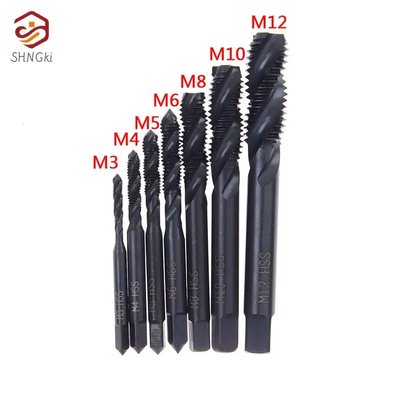 7PCS HSS Machine Screw Thread Metric Plug Tap Drill Set M3 M4 M5 M6 M8 ...