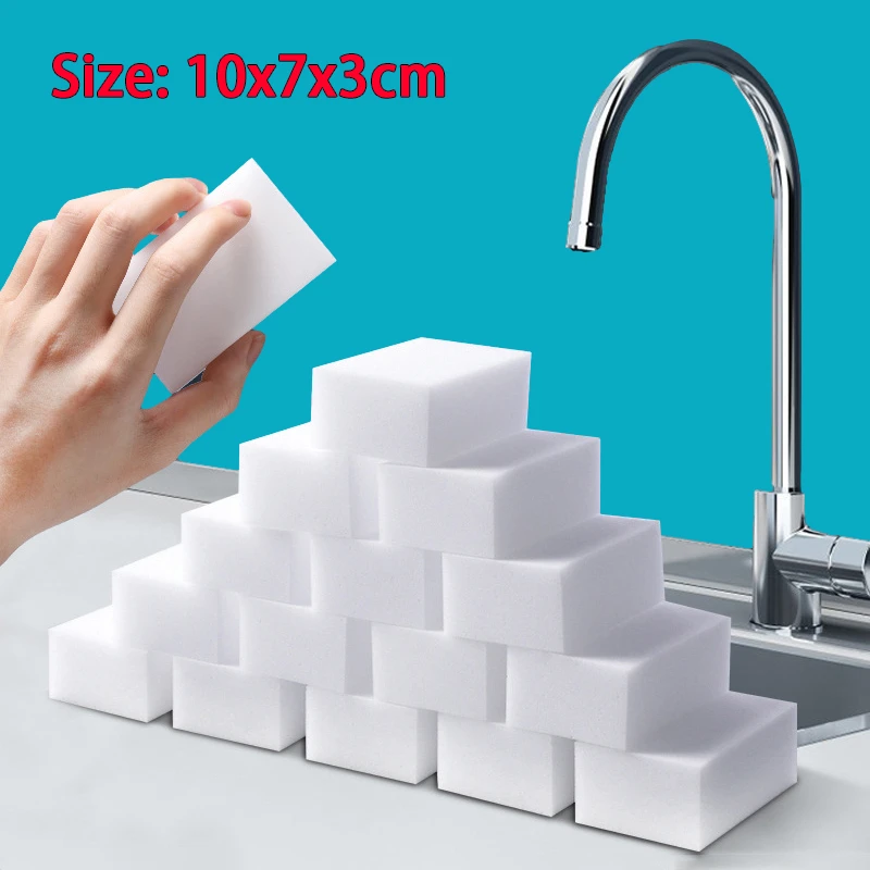 50pcs/lot Melamine Sponge White Magic Sponge Eraser Cleaner 10x7x3cm ...