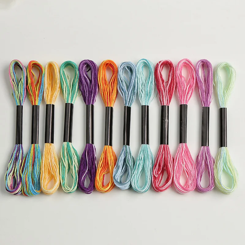 Cross Stitch Embroidery Floss Dyeing Line Threads DIY Weave Bracelet ...