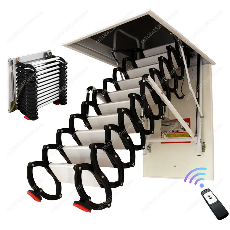 Electric Loft Stairs Remote Control Ceiling Folding Telescopic Ladder ...