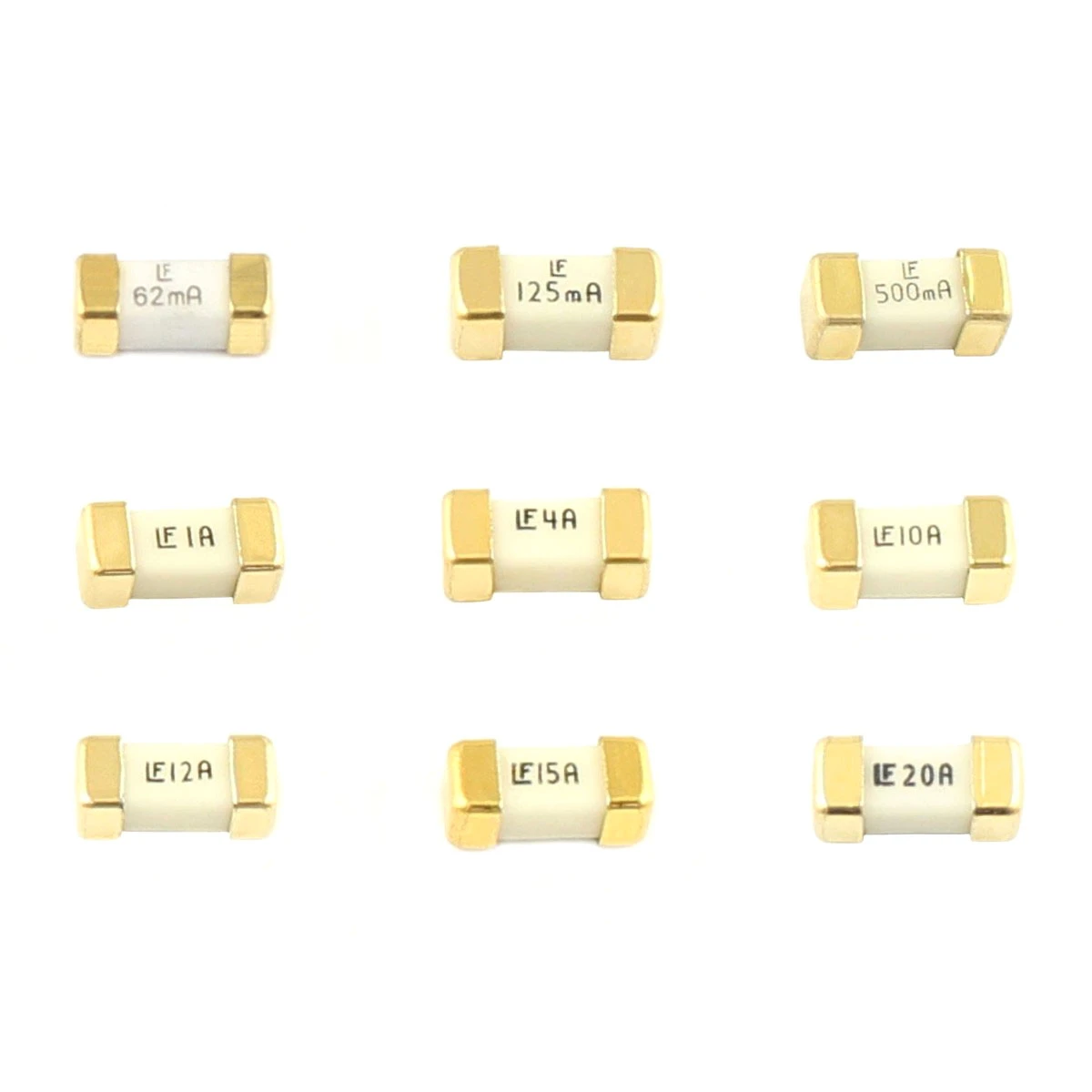 10pcs LF 1808 Fuse Fast Blow SMD 125V 451 62mA 125mA 0.25A 0.5A 0.75A ...
