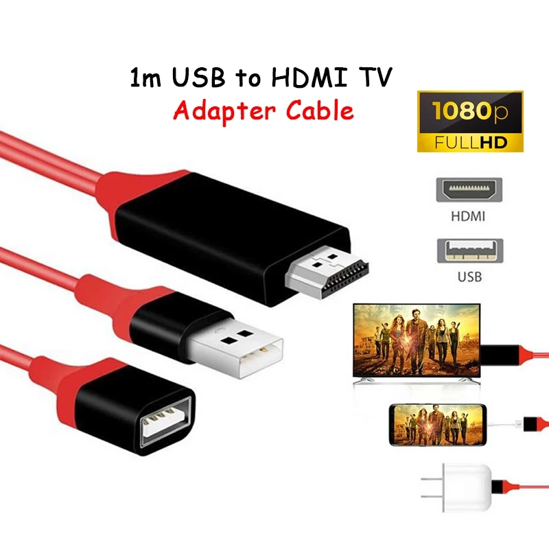 USB-to-HDTV-Adapter-Converter-Cable-HDTV-Phone-to-HDTV-TV-Cable-Support ...