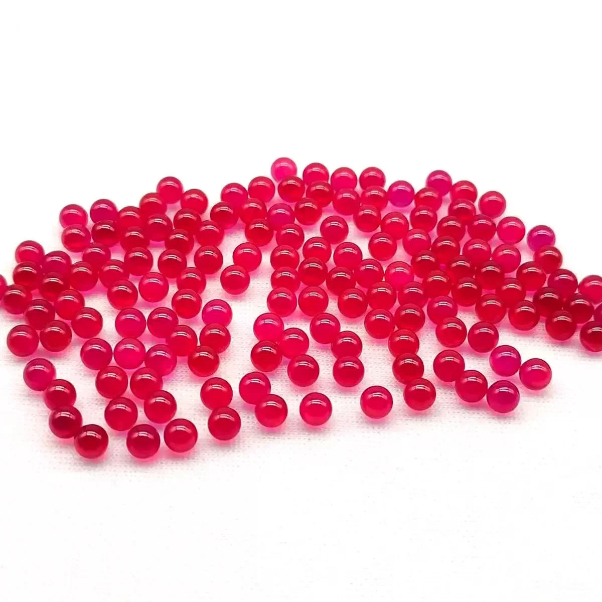 50PCS OD 3mm Ruby Balls Made From Synthetic Corundum Gems Stone JEW ...