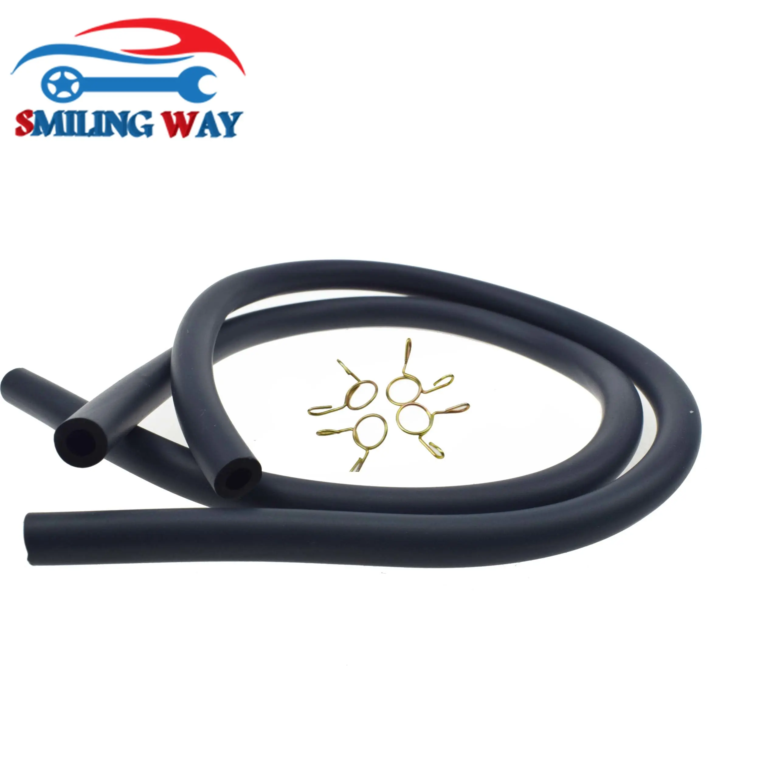 5.5mm Carburetor Rubber Fuel Tank Hose Line + Spring Clip Clamp For ...