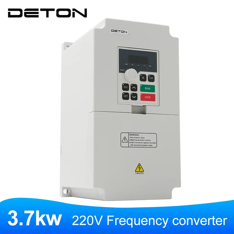 DETON inverter 3.7KW 220V 0-1000Hz output AC variable frequency motor ...
