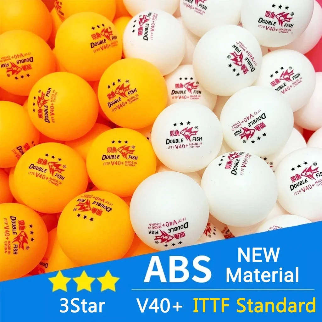 Original DOUBLE FISH V40+ 3 Star 30Pcs Ping Pong Ball Seamed ABS New ...