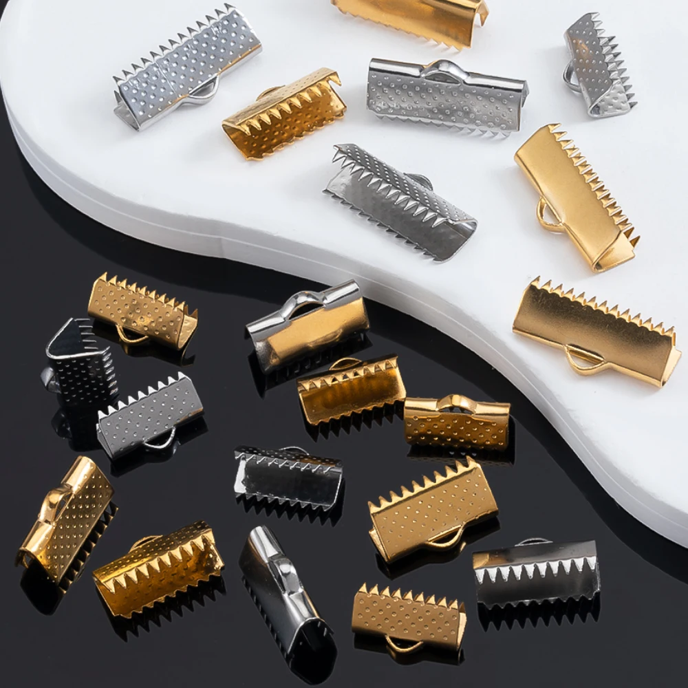 50pcs-20pcs-Stainless-Steel-Crimp-Clips-Foldover-Toothed-Clasps-DIY ...