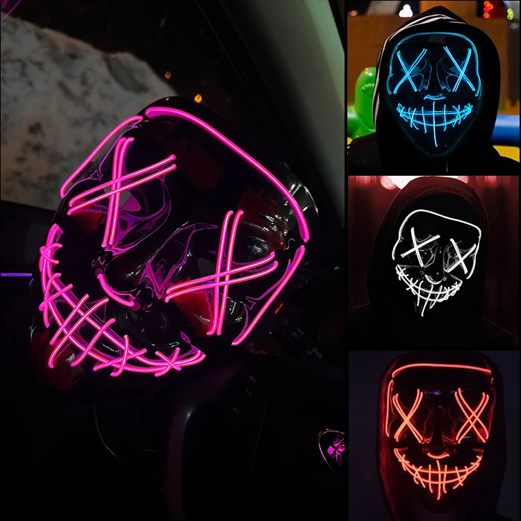 Wireless-Halloween-Neon-Mask-Led-Mask-Masque-Masquerade-Club-Masks ...