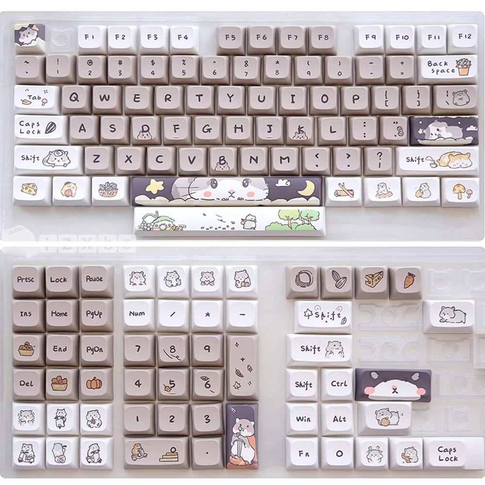 132-keys-Cute-Mouse-Cartoon-Theme-Keycaps-XDA-Profile-Key-caps-English ...