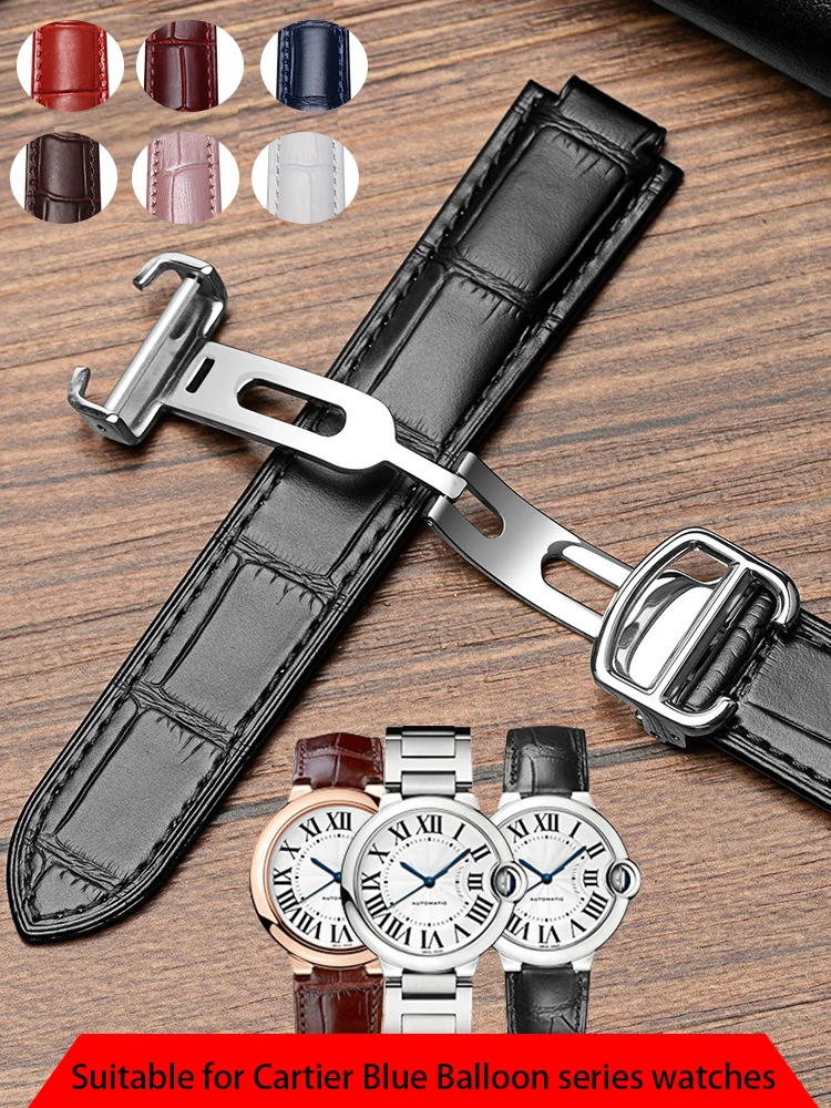 Genuine-Leather-Watch-Band-For-Cartier-Blue-Balloon-Cartier-Wsbb0025 ...