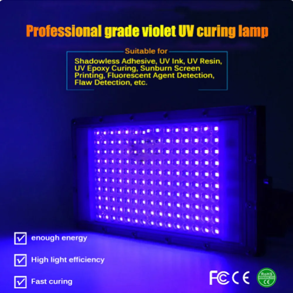 220V-50W-100W-200W-300W-395NM-405nm-365nm-LED-Ultraviolet-UV-Lamp-Printing-Spraying-Painting ...