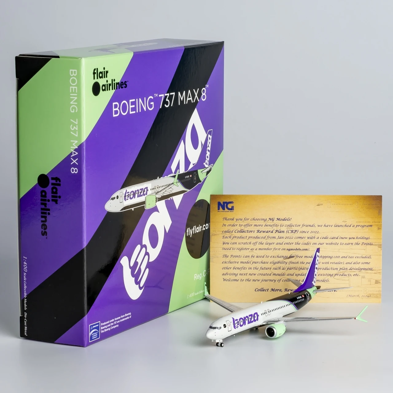 88032 Alloy Collectible Plane Gift NG Model 1:400 Flair Airlines Boeing ...