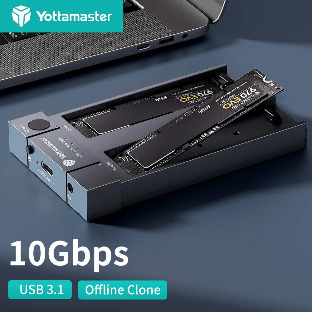 Yottamaster-2Bay-M2-NVMe-2Bay-SSD-Copy-Hard-Disk-Case-Copy-Speed-550MB ...