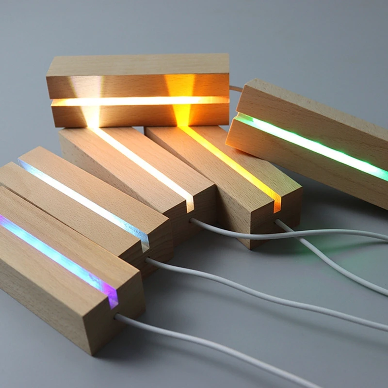 Resin-Display-Wood-Lighted-Base-Stand-Rectangle-LED-Light-Display ...