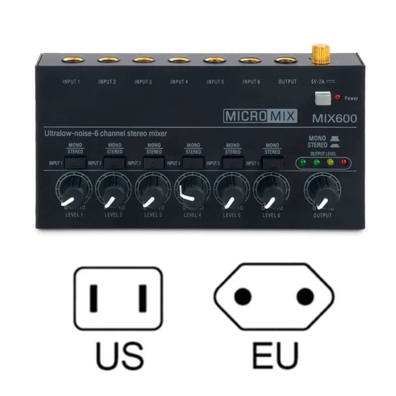 6 Channel Stereo Sound Mixer Mixer Profissional Multi Channel Mini Line ...