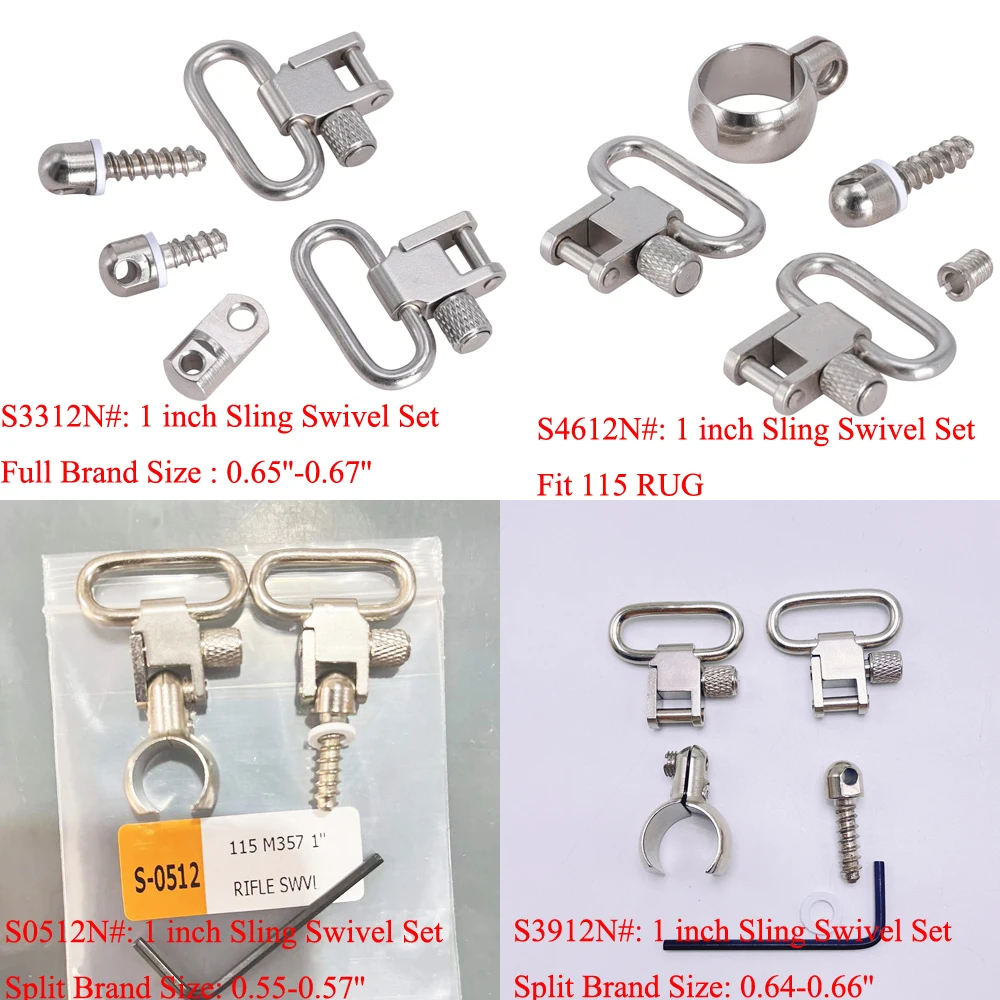 4-Kinds-of-QD-Silver-Sling-Sets-Split-Full-Band-Swivels-Hunting ...