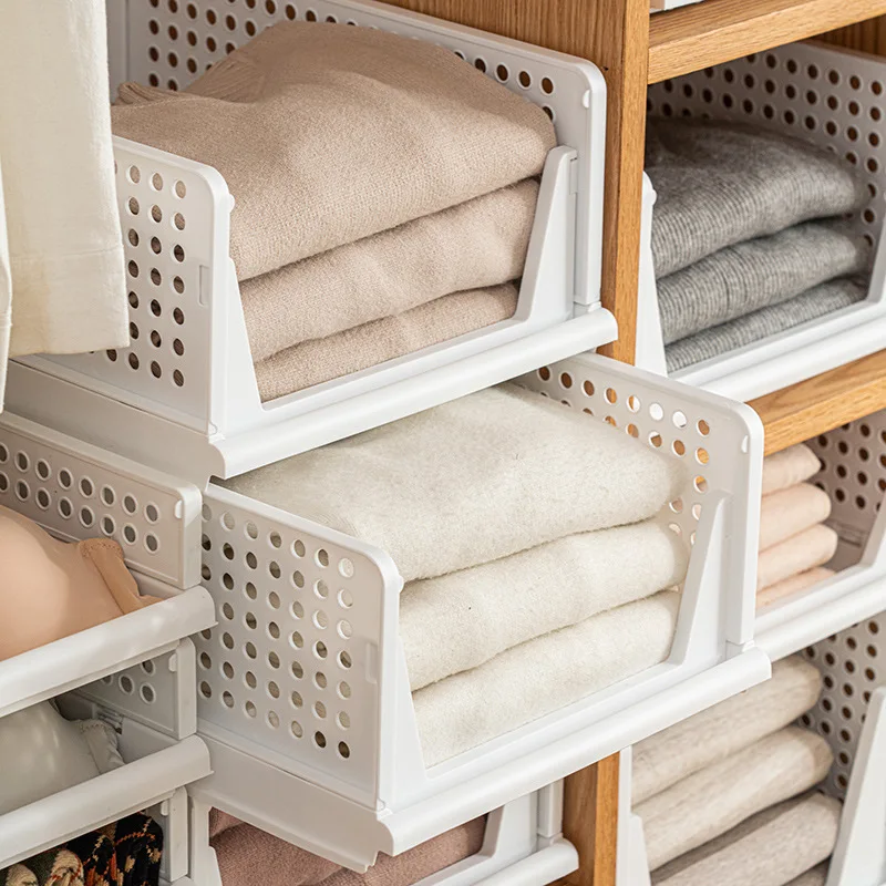 Folding-Closet-Organizers-Storage-Box-Stackable-Plastic-Drawer-Basket ...