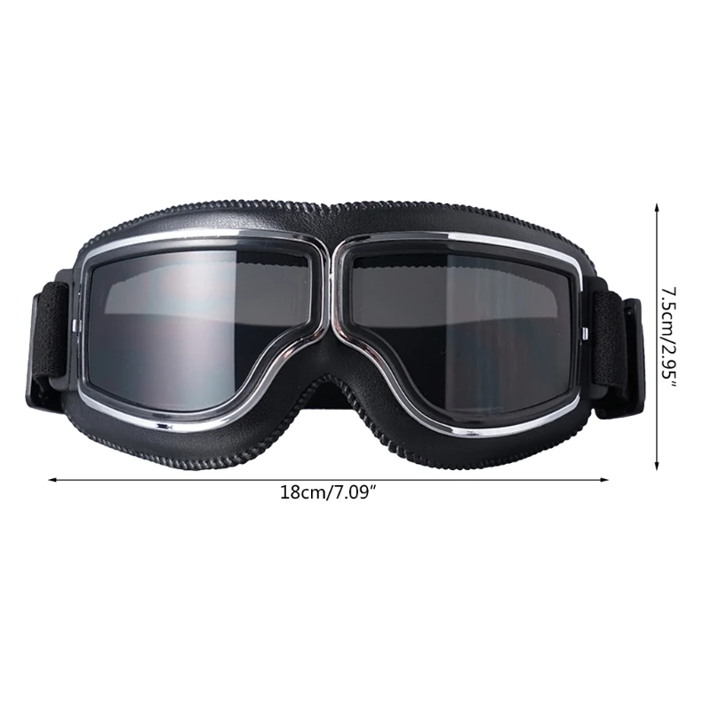 Motorcycle-Goggles-Vintage-Pilot-Leather-Riding-Glasses-Scooters-ATV ...
