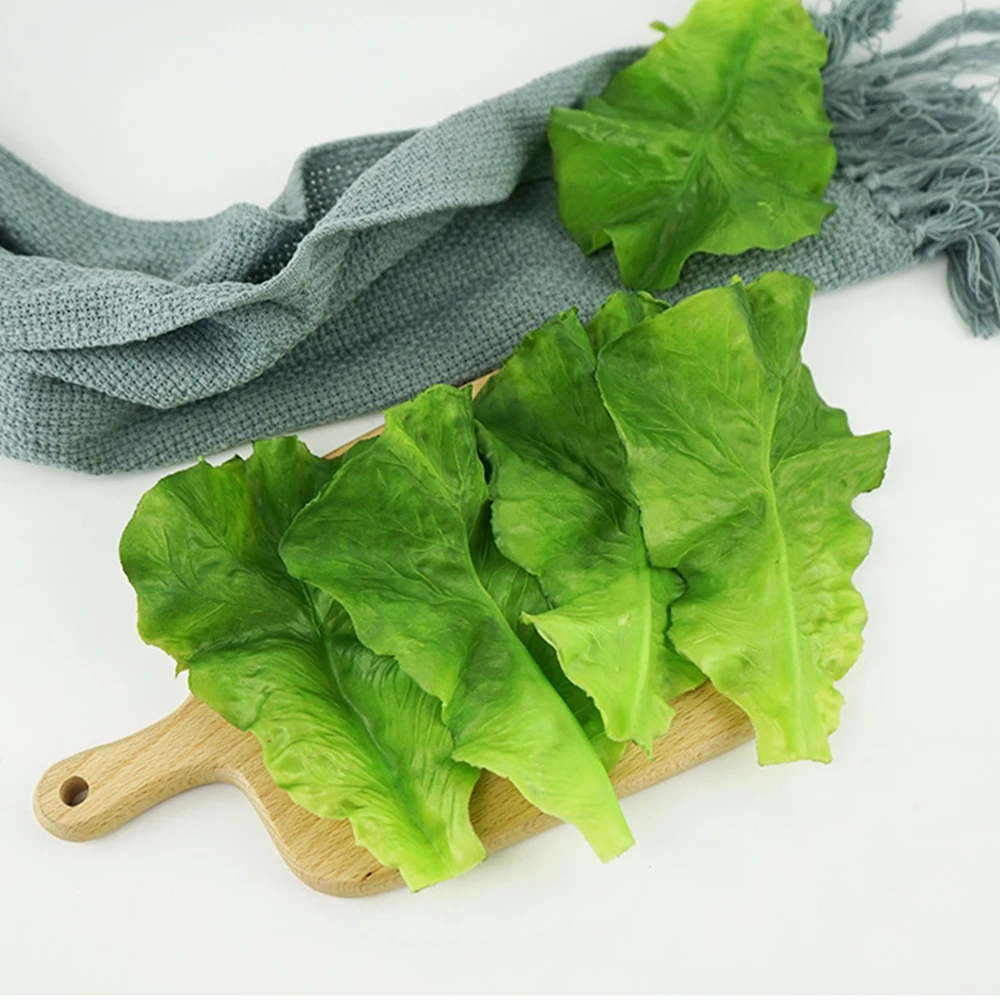 2pcs-Simulation-Green-Lettuce-Leaves-PVC-Material-Fake-Vegetable-Model-Pretend-Play-Kitchen-Toys ...
