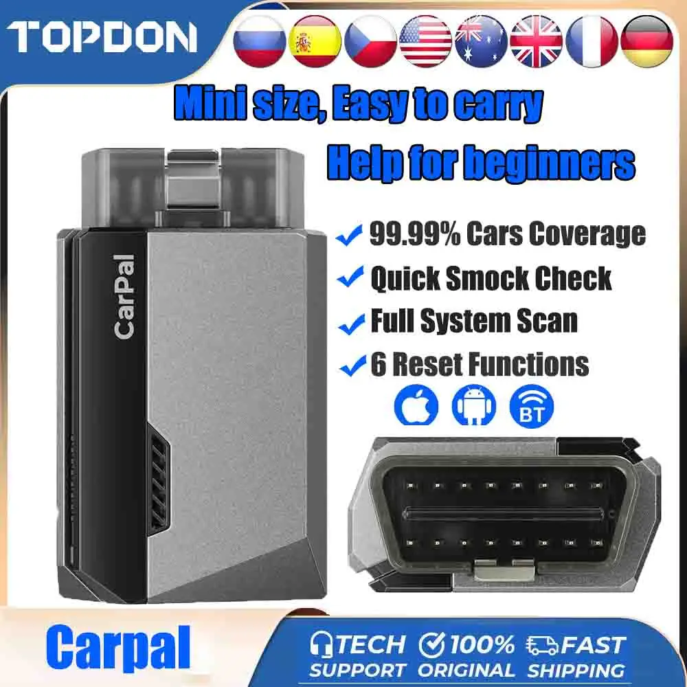 TOPDON Carpal OBD2 Scanner Bluetooth for Car All System Diagnostic Tool ...