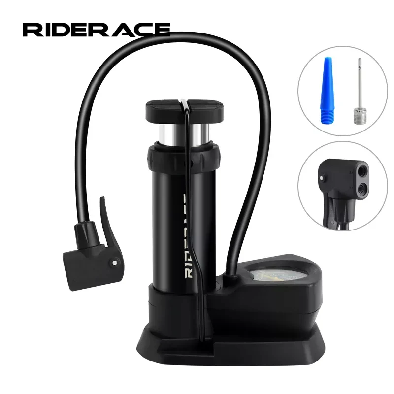 Bike-Pump-Mini-Portable-Bicycle-Foot-Pump-with-Pressure-Gauge ...