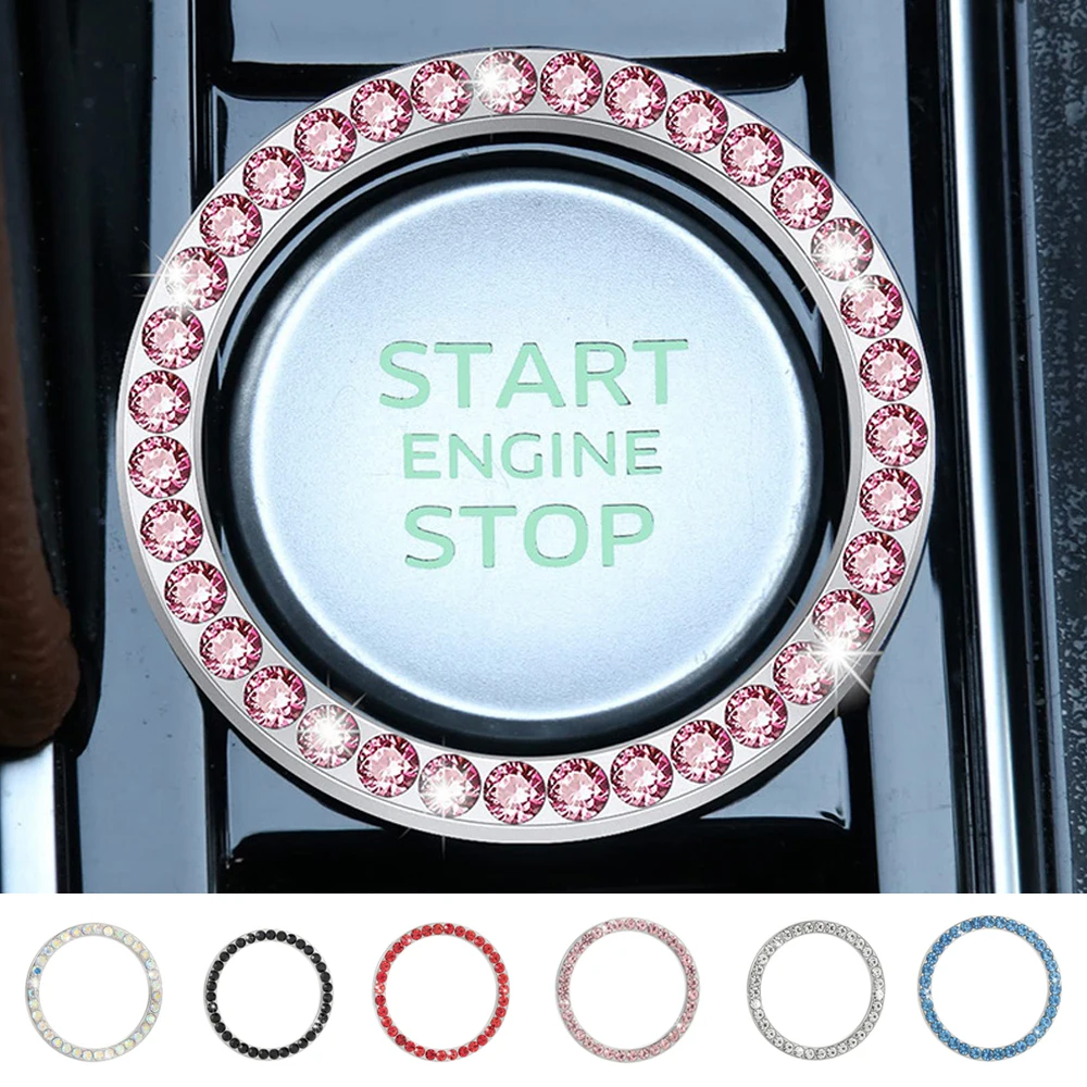 Ignition Ring Switch Cover Bling Decoration Car Ignition Key Ring ...