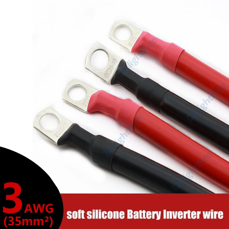 3AWG Silicone Wire With Terminals M6 M8 M10 Lugs Crimping 35mm2 ...