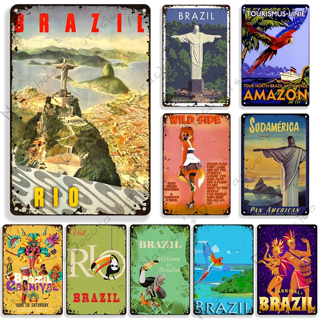Brazil-Retro-Metal-Poster-Travel-Vintage-Poster-Metal-Tin-Sign ...