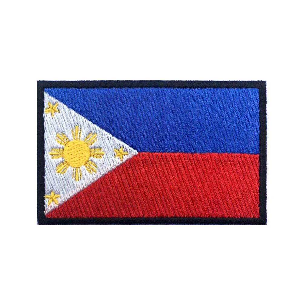 Philippine-flag-Patches-Armband-Embroidered-Patch-Hook-Loop-Iron-On-Embroidery-Badge-Military ...