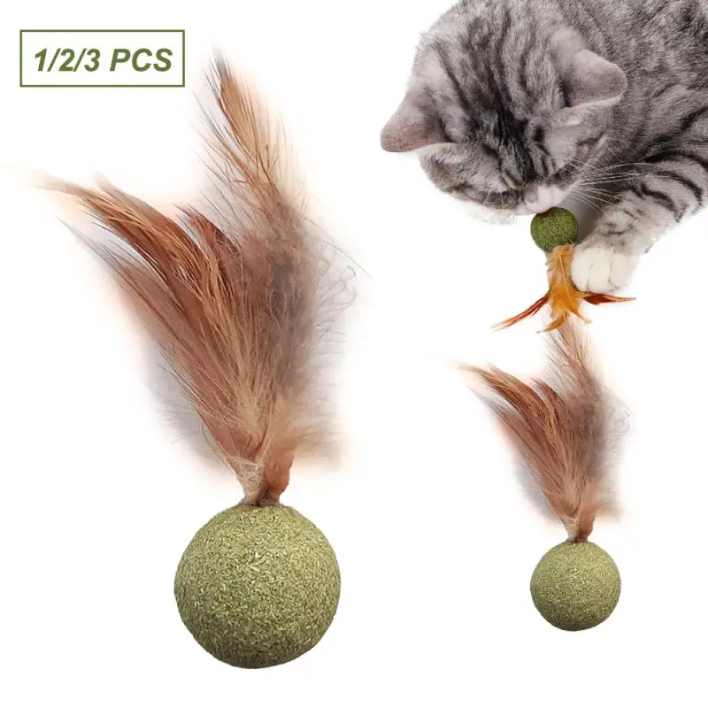 Catnip-Ball-Cat-Feather-Toy-Ball-Cat-Snack-Multifunctional-Teeth ...