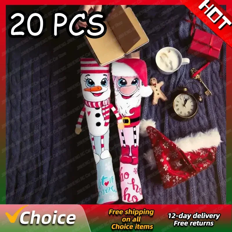 Fun-Christmas-Socks-Christmas-Knee-High-Socks-Santa-Snowman-Novelty ...