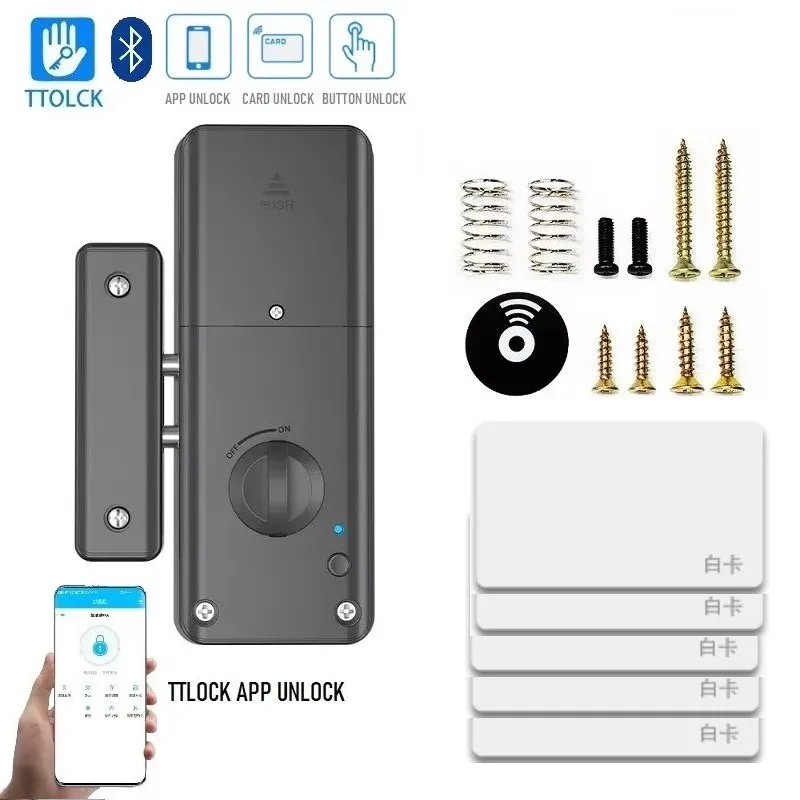 TTlock Wooden Door Magnetic Lock Invisible Door Lock TTlock APP IC Card ...