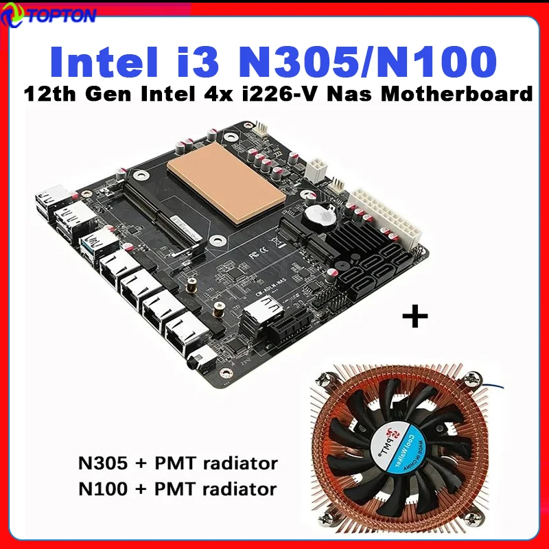 Topton-4x-Intel-i226-V-2-5G-Nics-NAS-Motherboard-Intel-i3-N305-N100-6 ...