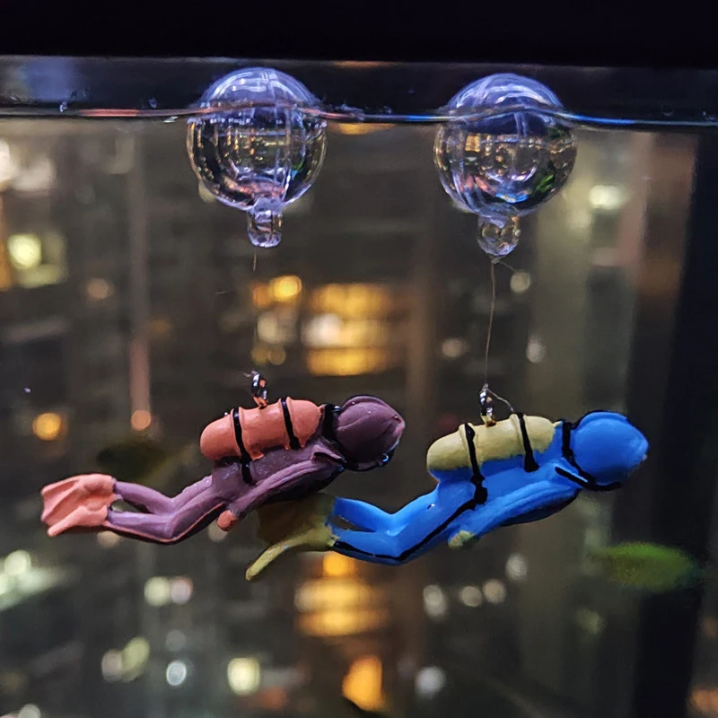 Resin-Floating-Diver-Fish-Tank-Floating-Ornaments-Underwater-World ...