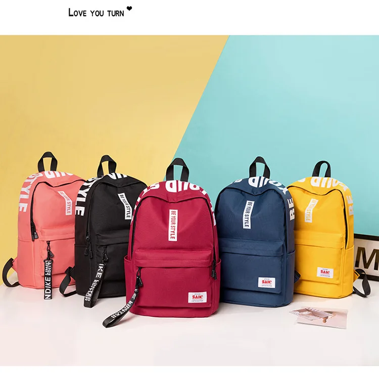 School-Style-Backpack-New-Fashion-Color-Contrast-Backpack-Travel-Nylon ...