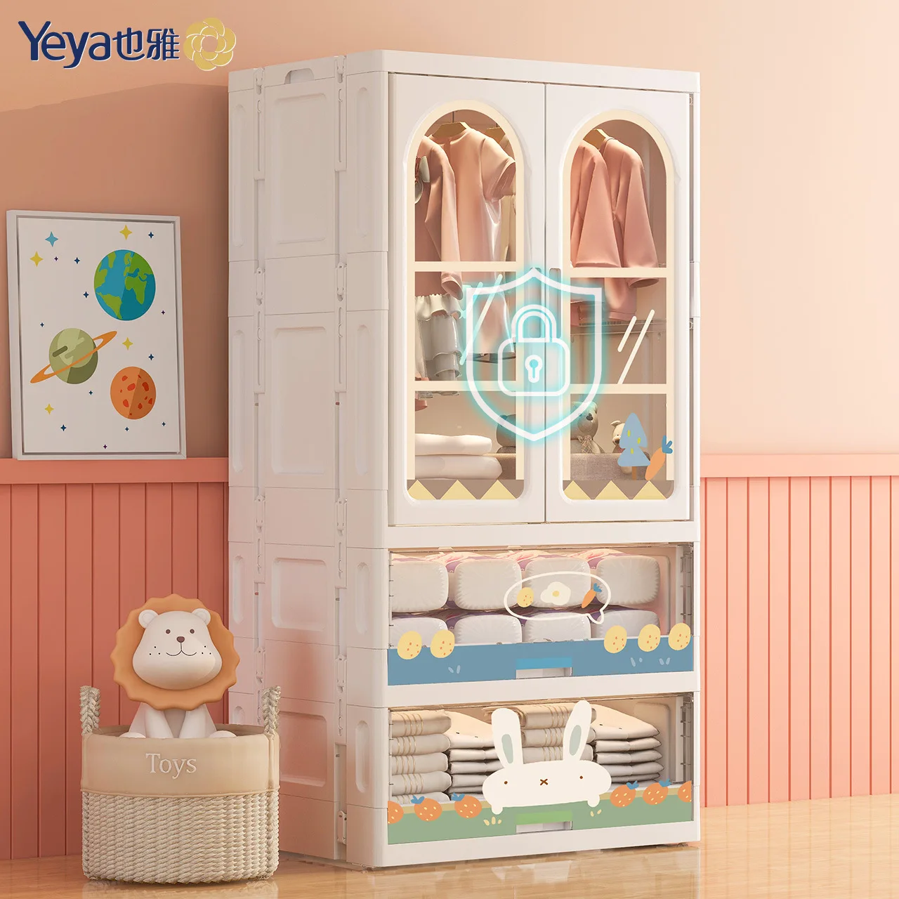 Children-s-Clothes-Storage-Cabinet-Baby-Wardrobe-Plastic-Simple-Storage ...