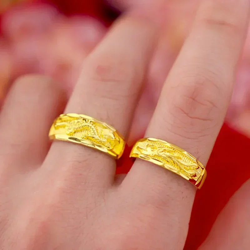 Pure-gold-999-real-gold-ring-full-of-stars-couple-model-for-men-and ...