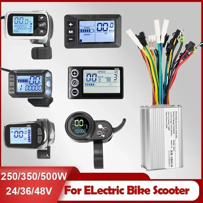 36V-48V-500W-350W-Electric-Brushless-Controller-15A-17A-25A-with-LCD ...