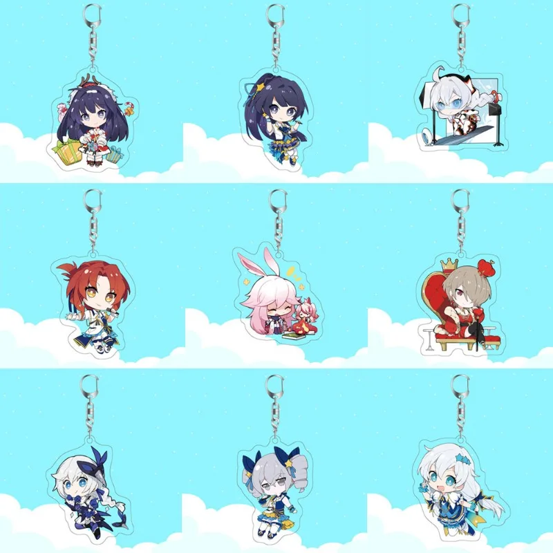 Honkai Impact 3 Elysia Raiden Mei Keychain Anime Game Accessories ...