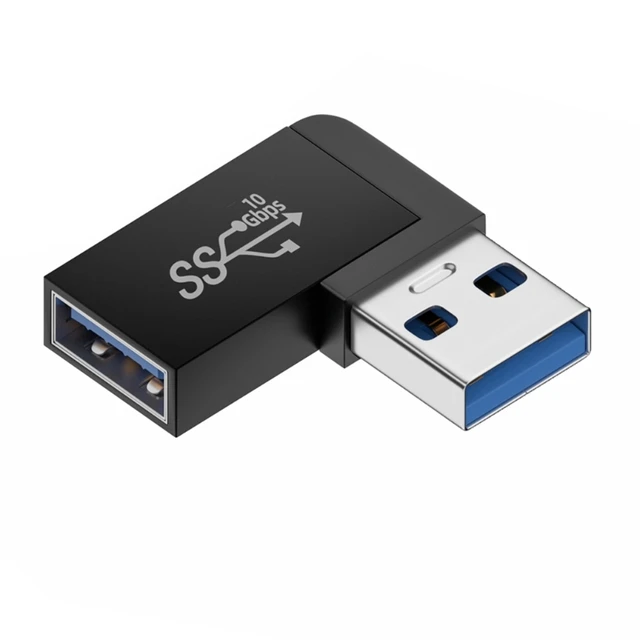 USB 3.0 Male to Female 90 Degree Right Angle Extension Adapter USB ...