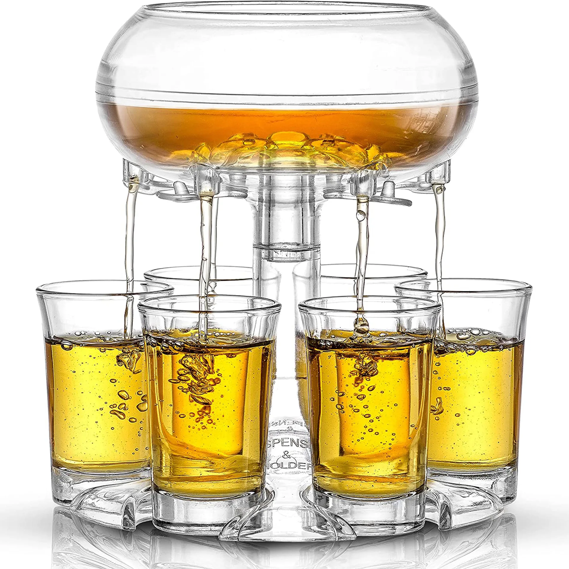 6 Shot Glass Dispenser and Holder Wine Whisky Beer Cup Drinking Games ...