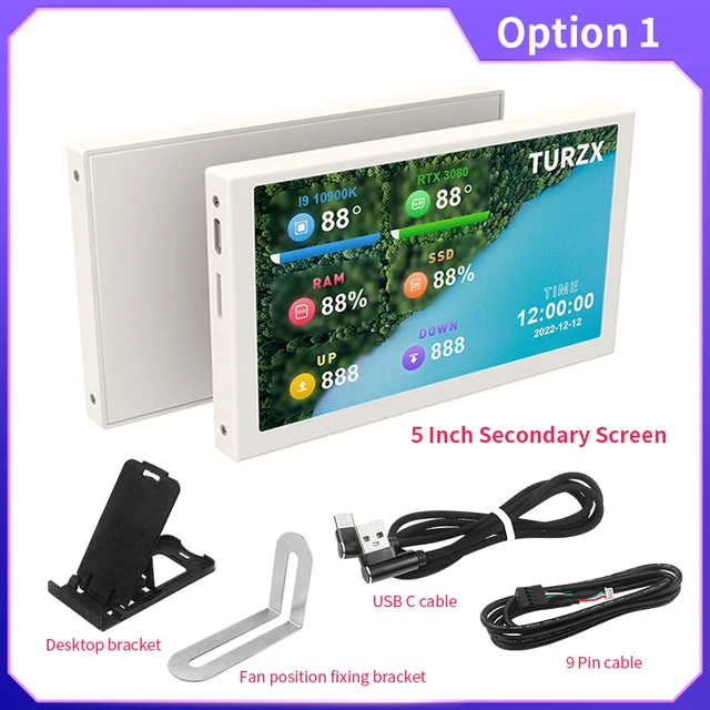 IPS Tipo-C Tela Secundária, Display LCD, Mini ITX PC Case, 800x480, CPU ...