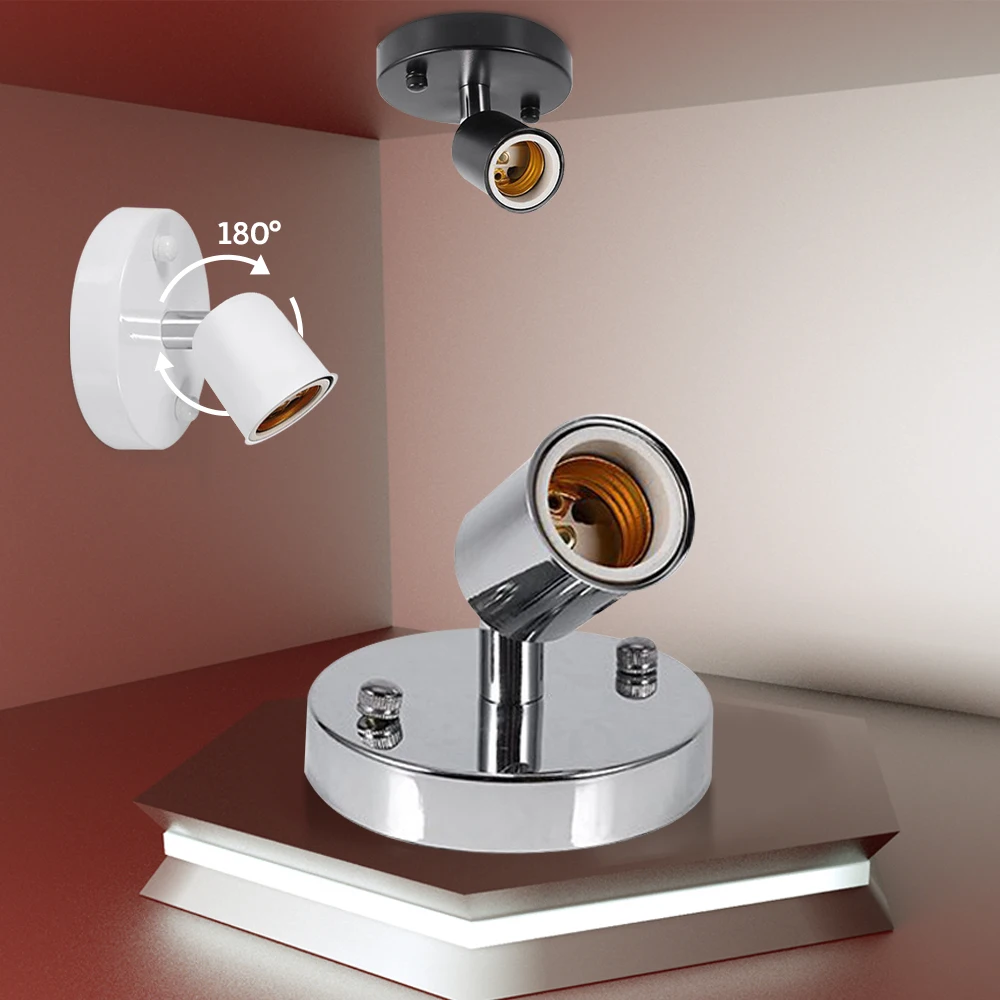 Vintage-Industrial-E27-Wall-Lamp-180-Degree-Rotation-Adjustable-Metal-Lamp-Bases-Socket-Holder ...