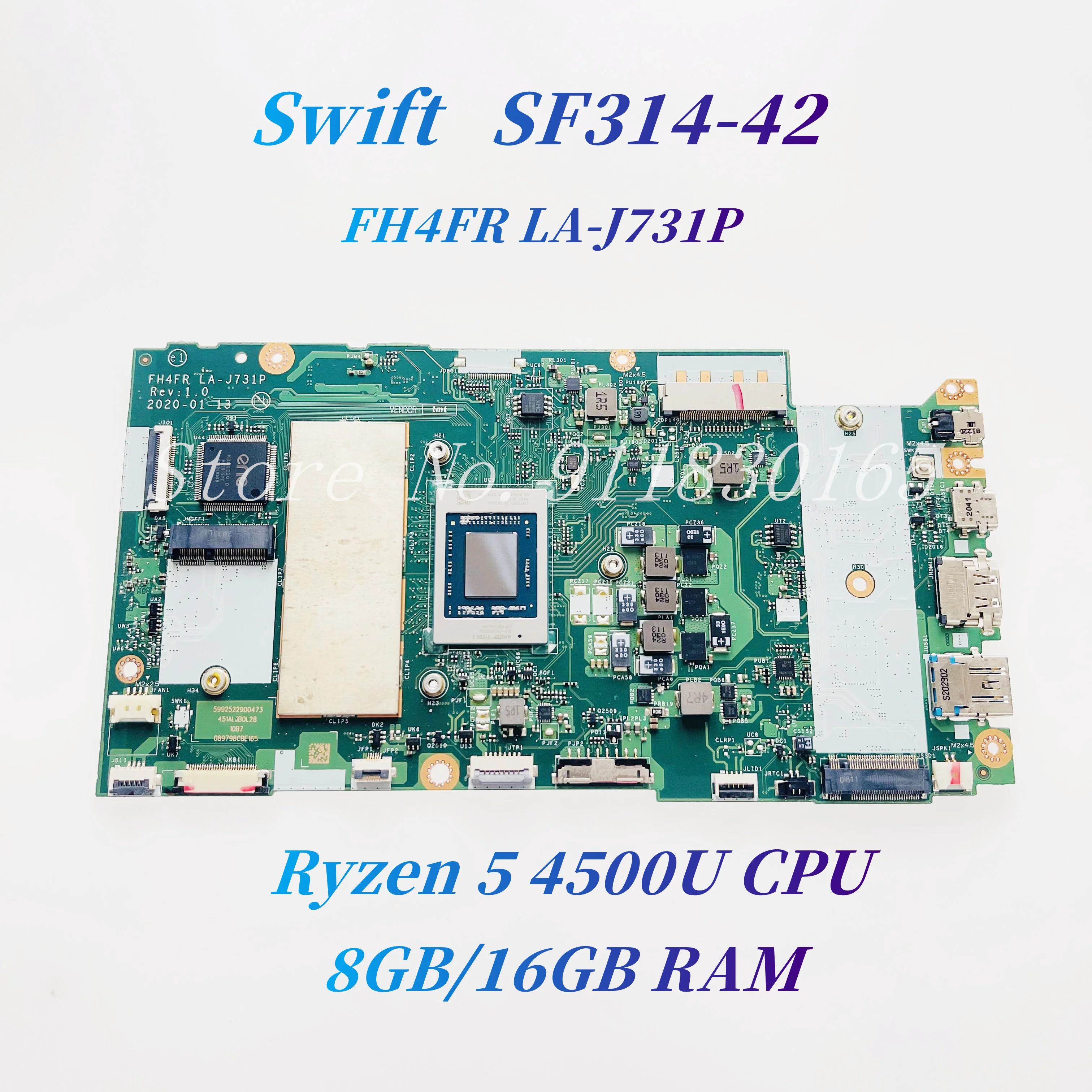 For-Acer-Swift-SF314-42-SF314-42G-N19C4-Laptop-Motherboard-FH4FR-LA ...