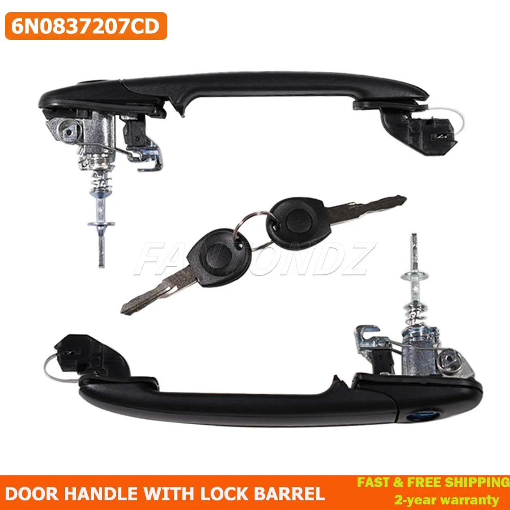 2Pcs-Car-Door-Handle-Key-Lock-Front-Left-Right-6N0837207C-6N0837207D ...