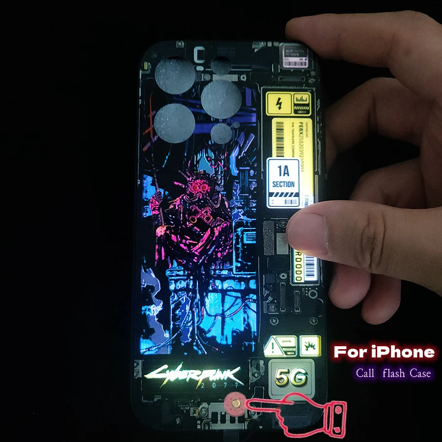 Upgrade-Switch-LED-Light-Glow-Cyber-Phone-Case-For-iPhone-7-8-X-XS-XR ...