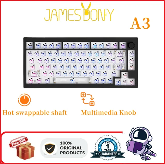 James Donkey A3 Wireless Mechanical Keyboard Kit RGB Hot Swap Custom Design