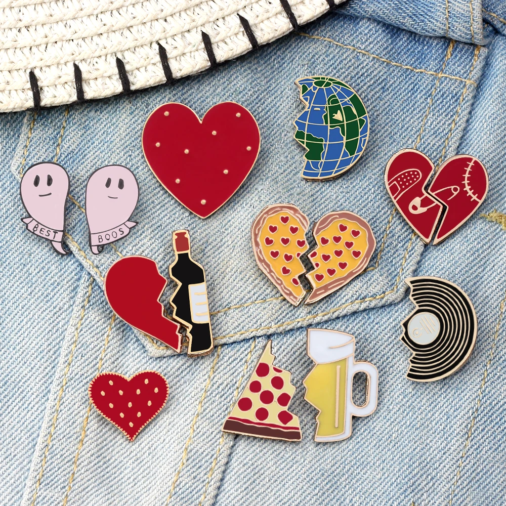 Enamel Brooches Jewelry | Couple Clothes Pins | Enamel Pin Couples ...