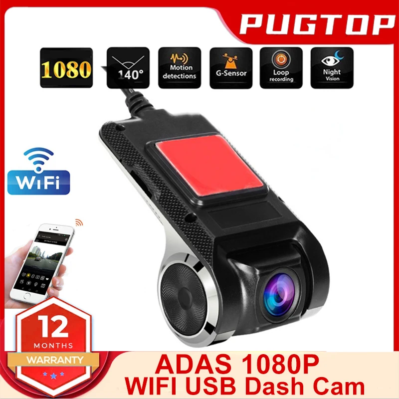 PUGTOP-Car-Dash-Cam-USB-HD-1080P-Wide-Angle-Car-Camera-Recorder-Front ...